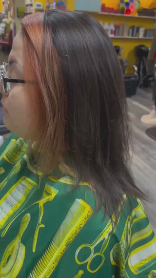 Bright Red Hair Dye Live Coloring On Customer Hair